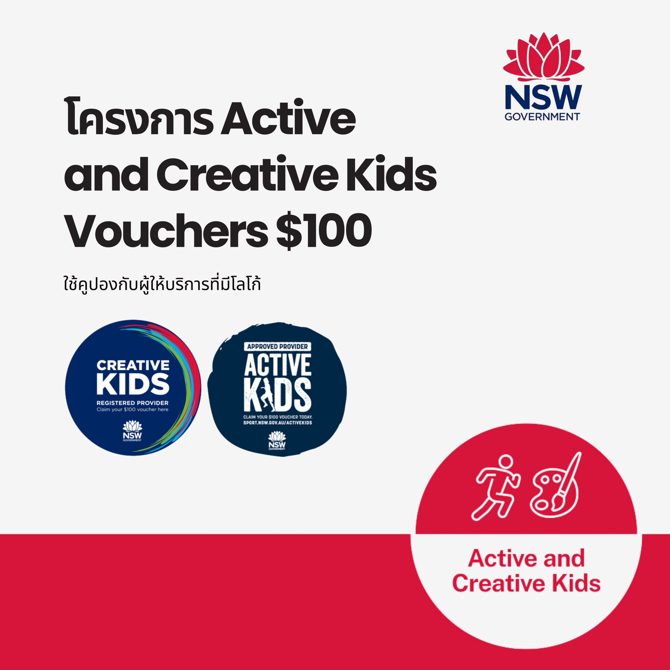 โครงการ Active and Creative Kids Vouchers $100 สิ้นปี 2024 - 2025 รัฐ ...